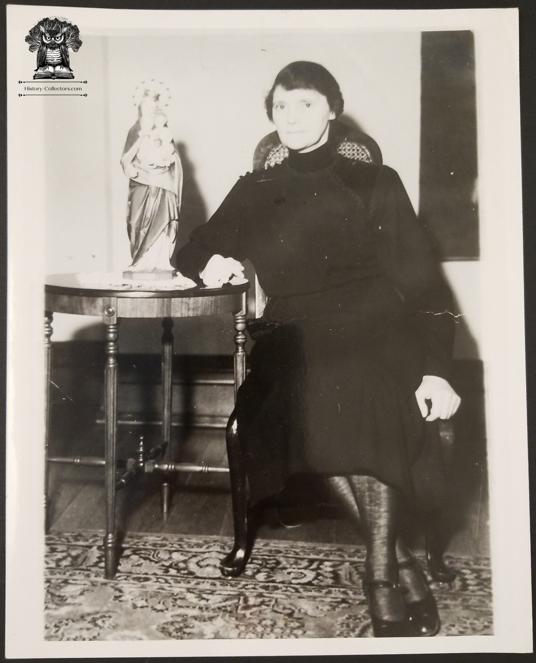 Antique Catholic Nun Photograph - Queen of Peace Mary Jesus Statue ...
